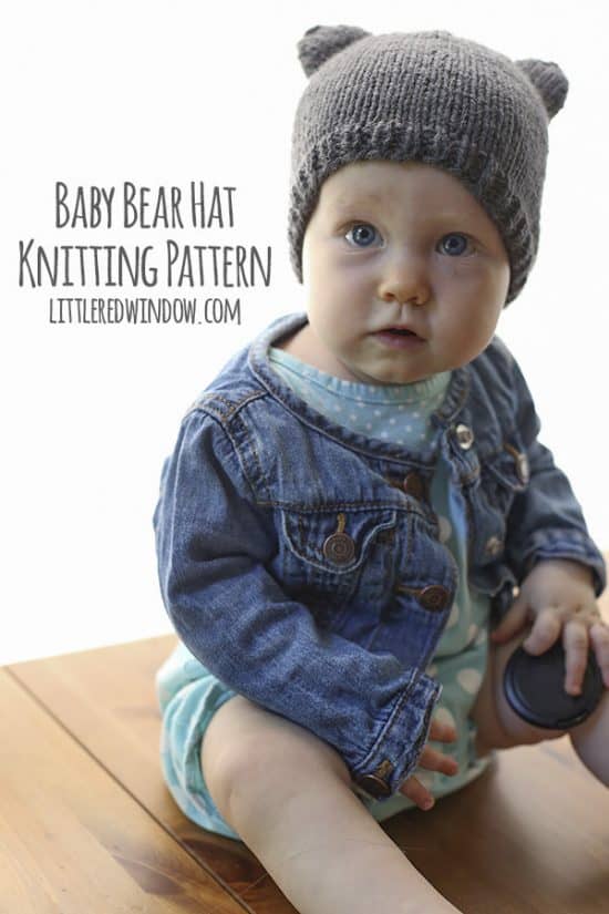 Baby Bear Hat - a knitting pattern by Little Red Window