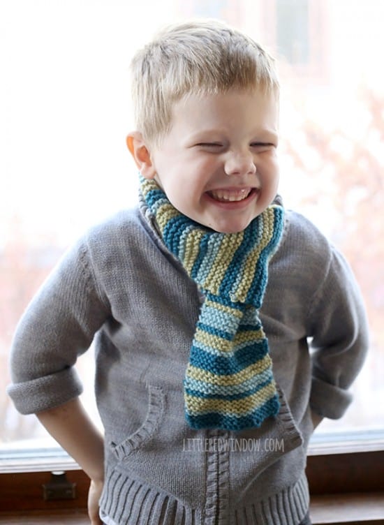 Kids Loop Scarf Knitting Pattern - Little Red Window