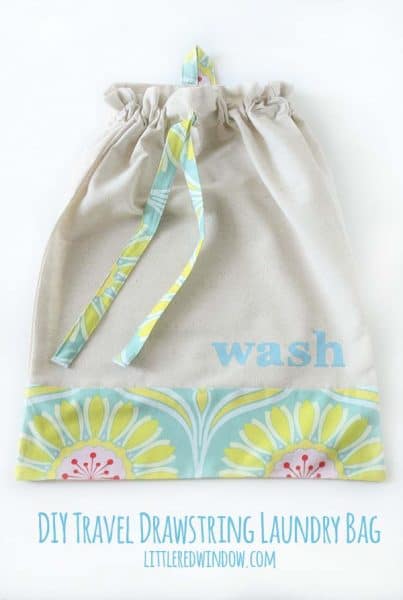 DIY Drawstring Travel Laundry Bag - Little Red Window