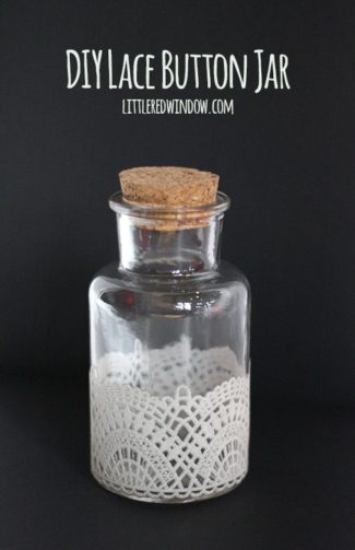 DIY Lace Button Jar - Little Red Window