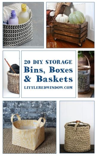 20 DIY Storage Bins, Baskets, and Boxes - Little Red Window