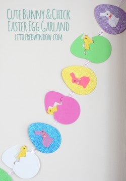 Cute Bunny & Chick Easter Egg Garland - Little Red Window