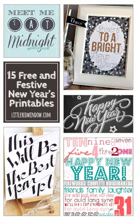 15 Free and Festive New Year's Printables - Little Red Window