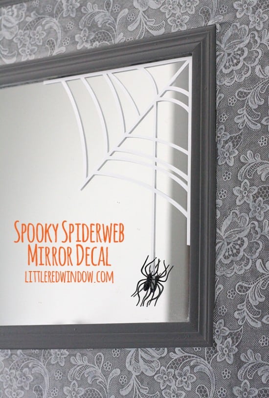 Spooky Halloween Spiderweb Mirror Decal - Little Red Window