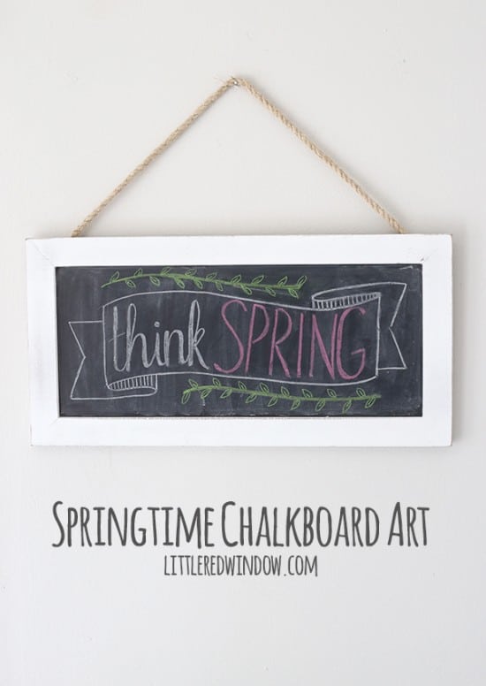 Springtime Chalkboard Art - Little Red Window