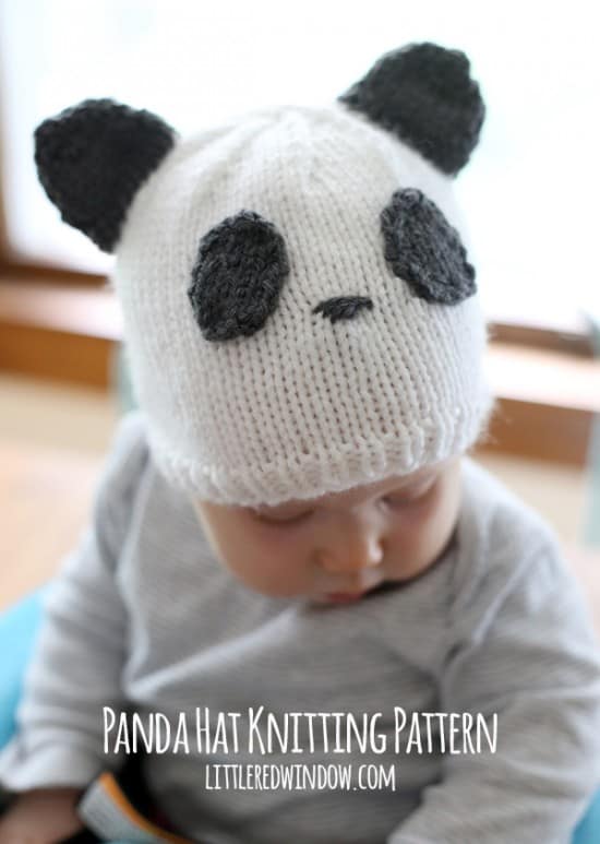 Sweet Panda Hat Knitting Pattern - Little Red Window