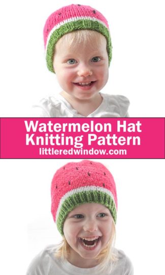 Sweet Watermelon Hat Knitting Pattern - Little Red Window
