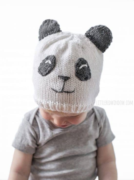 Sweet Panda Hat Knitting Pattern - Little Red Window
