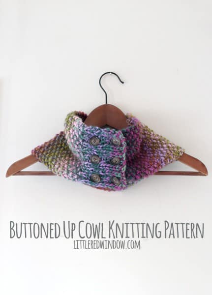 Buttoned Up Cowl Knitting Pattern - Little Red Window