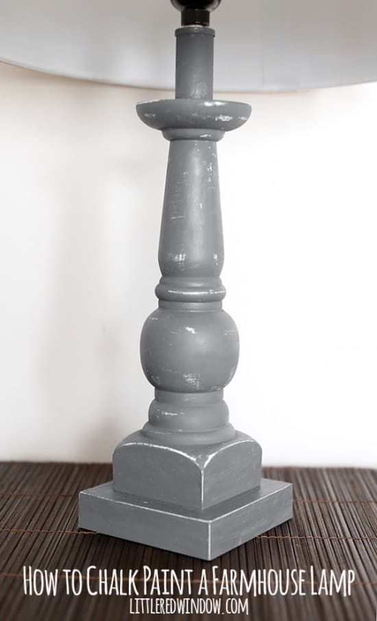 How to Chalk Paint a Farmhouse Lamp - Little Red Window