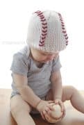 Baseball Baby Hat Knitting Pattern - Little Red Window