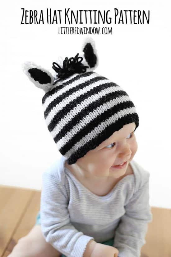 Stripey Zebra Hat Knitting Pattern - Little Red Window