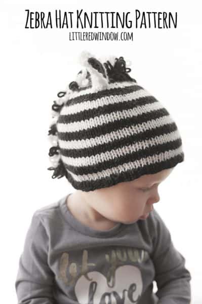 Stripey Zebra Hat Knitting Pattern - Little Red Window