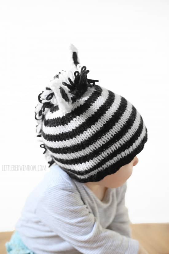 Stripey Zebra Hat Knitting Pattern - Little Red Window