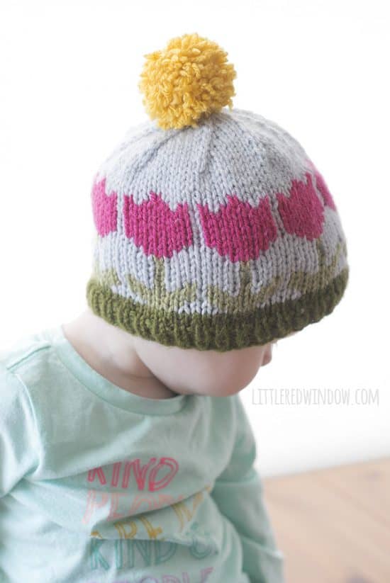 Fair Isle Spring Tulip Hat Knitting Pattern - Little Red Window