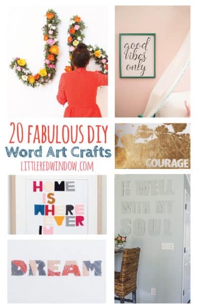 20 Fabulous DIY Word Art & Typography Craft Projects - Little Red Window