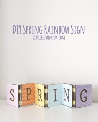 DIY Spring Rainbow Sign - Little Red Window