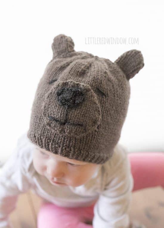 Teddy Bear Hat Knitting Pattern - Little Red Window