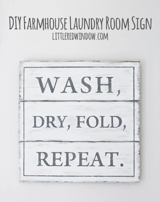 DIY Farmhouse Laundry Room Sign - Little Red Window