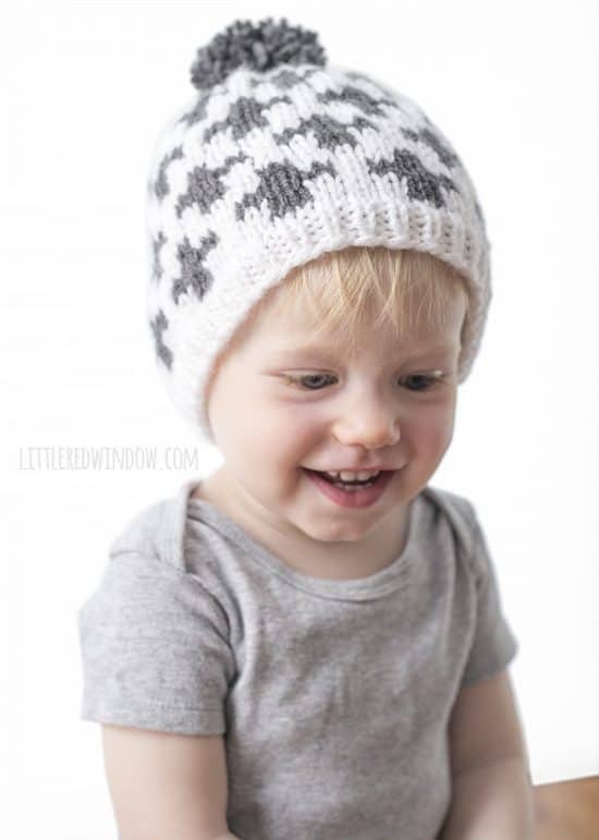 Swiss Cross Hat Fair Isle Knitting Pattern - Little Red Window