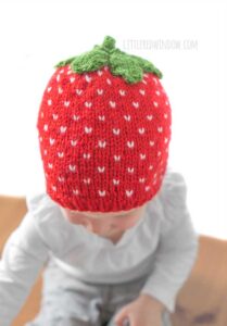Sweet Strawberry Hat Knitting Pattern - Little Red Window