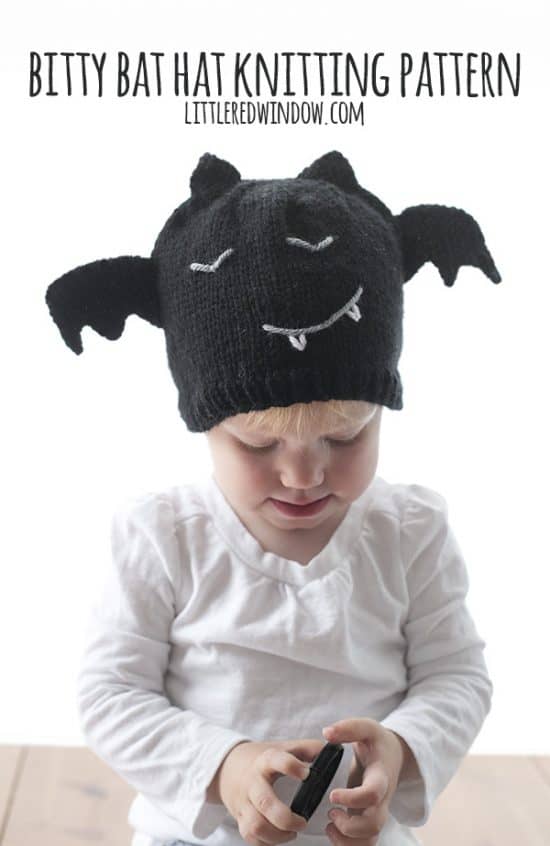 Bitty Bat Hat Knitting Pattern - Little Red Window