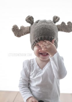 Mini Moose Hat Knitting Pattern - Little Red Window