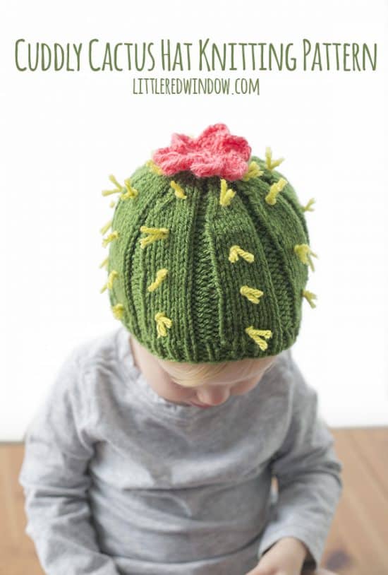 Cuddly Cactus Hat Knitting Pattern - Little Red Window