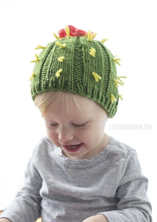 Cuddly Cactus Hat Knitting Pattern - Little Red Window