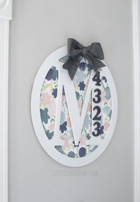 Monogram House Number Door Hanger - Little Red Window