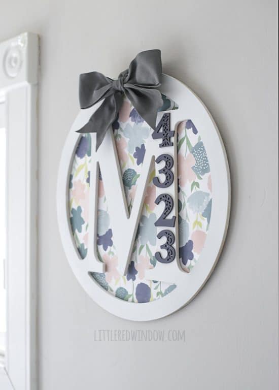 Monogram House Number Door Hanger - Little Red Window