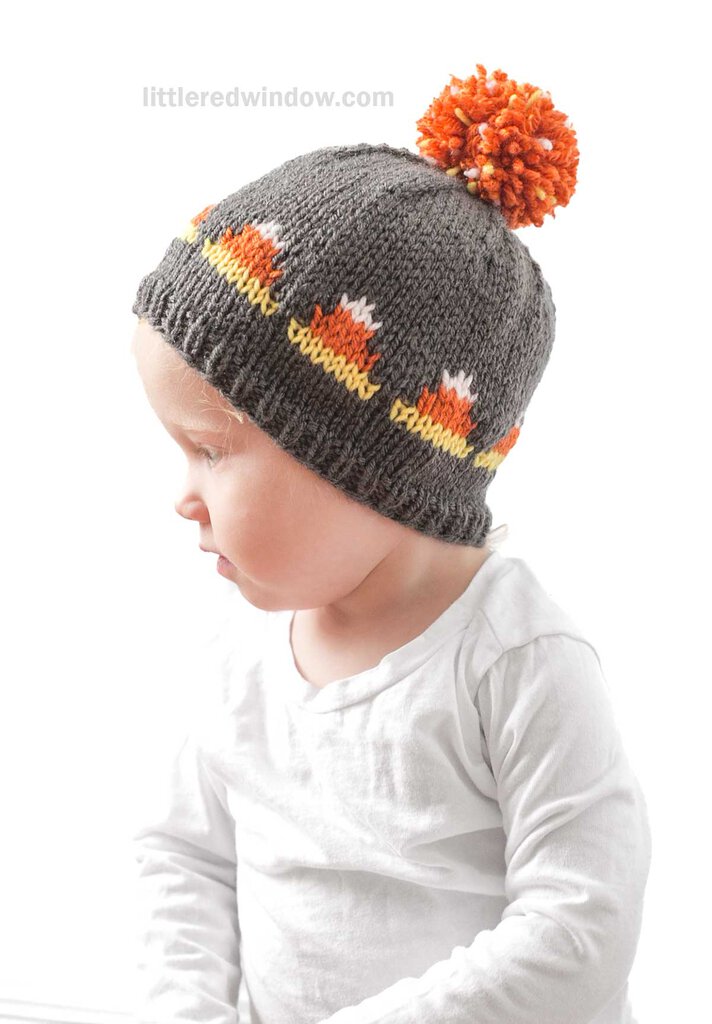Fair Isle Candy Corn Hat Knitting Pattern - Little Red Window