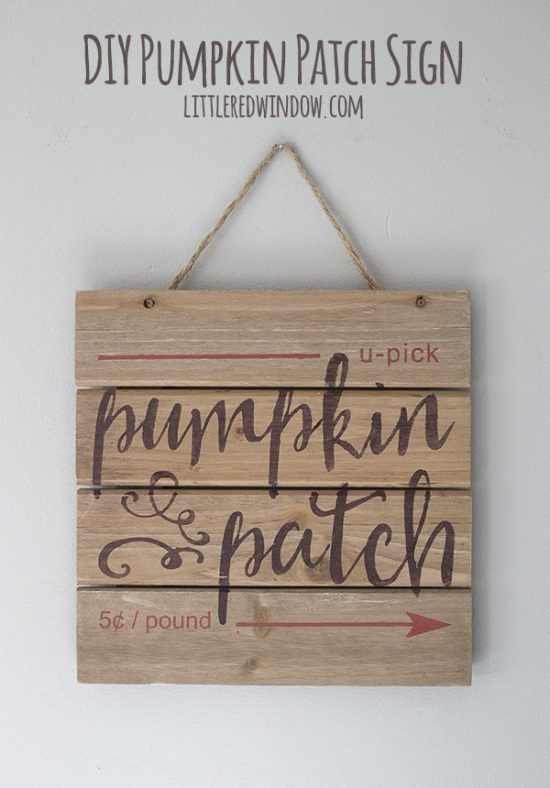 DIY Fall Pumpkin Patch Sign - Little Red Window
