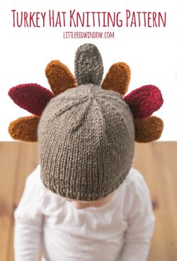 Thanksgiving Turkey Hat Knitting Pattern - Little Red Window