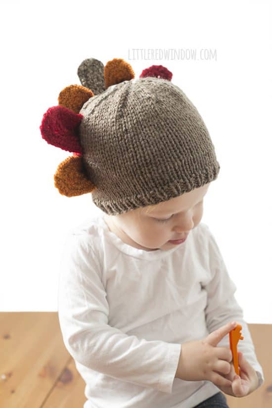 Thanksgiving Turkey Hat Knitting Pattern - Little Red Window