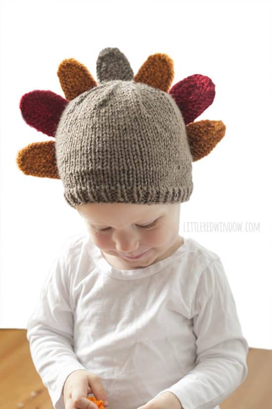 Thanksgiving Turkey Hat Knitting Pattern - Little Red Window