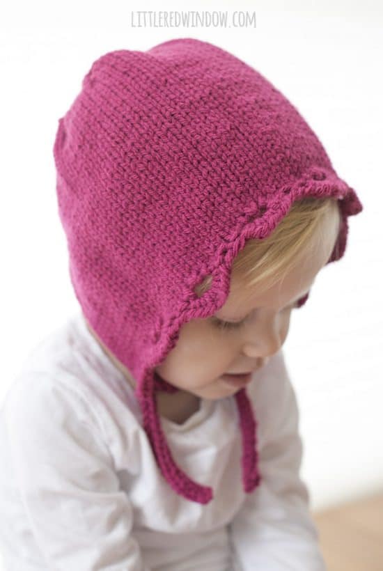 Scalloped Edge Bonnet Knitting Pattern - Little Red Window