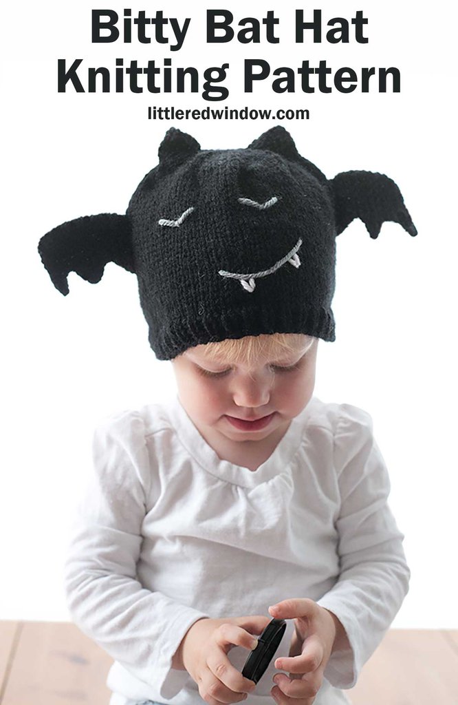 Bitty Bat Hat Knitting Pattern - Little Red Window