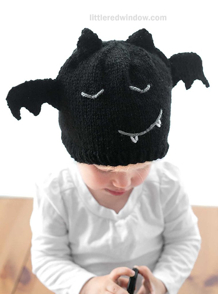 Bitty Bat Hat Knitting Pattern - Little Red Window