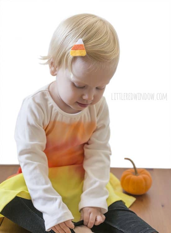 DIY Candy Corn Costume & Candy Corn Hair Clip - Little Red Window