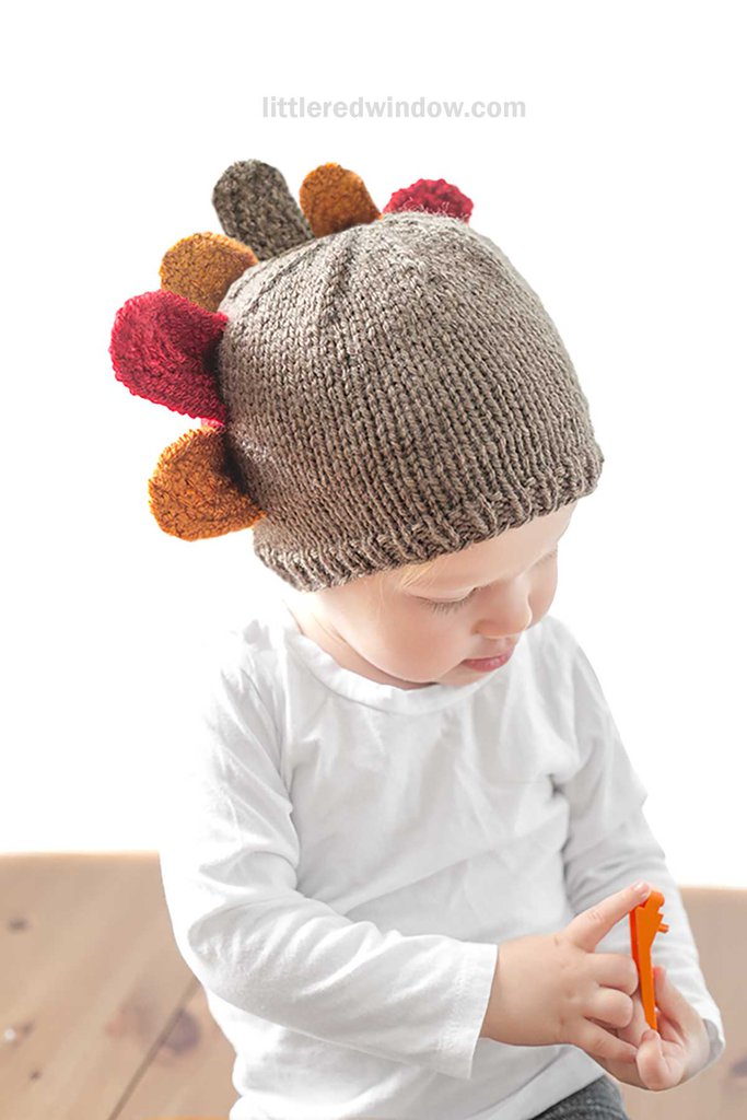 Thanksgiving Turkey Hat Knitting Pattern - Little Red Window