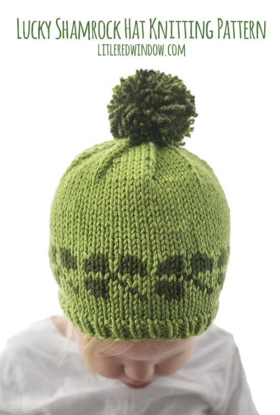 Lucky Shamrock Hat Knitting Pattern - Little Red Window