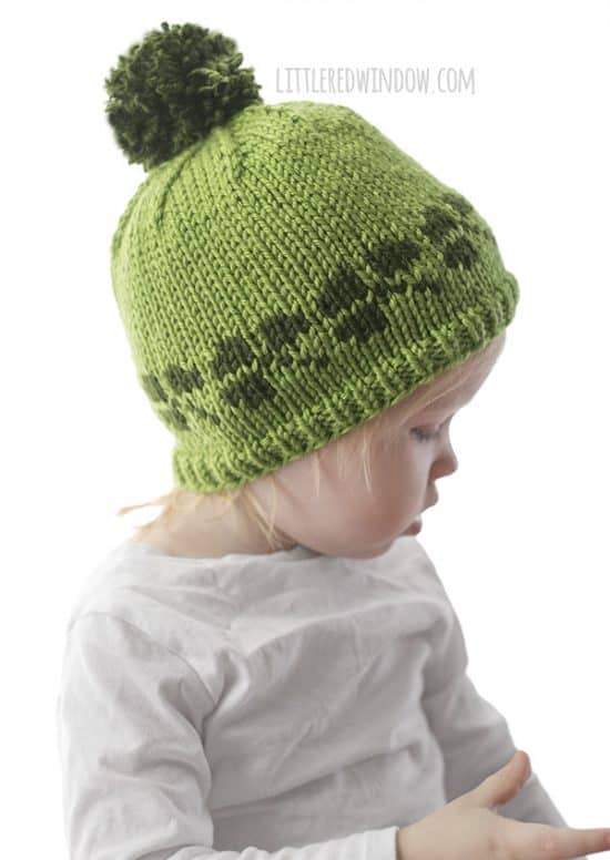 Lucky Shamrock Hat Knitting Pattern - Little Red Window