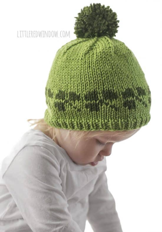 Lucky Shamrock Hat Knitting Pattern - Little Red Window