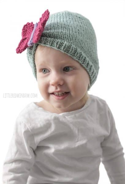 Butterfly Hat Knitting Pattern - Little Red Window