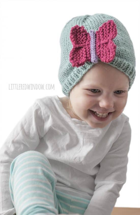 Butterfly Hat Knitting Pattern - Little Red Window
