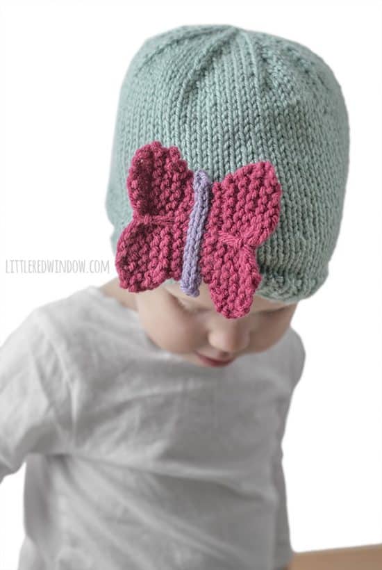 Butterfly Hat Knitting Pattern - Little Red Window