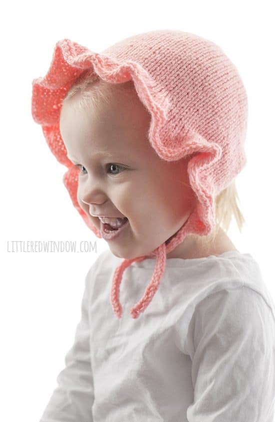 Ruffle Bonnet Knitting Pattern - Little Red Window