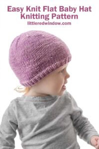 Easy Knit Flat Hat Knitting Pattern - Little Red Window