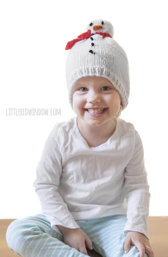 Snowman Hat Knitting Pattern - Little Red Window